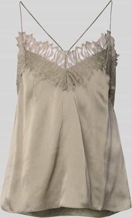 Iro Bluse aus Satin mit Spitzenbesatz