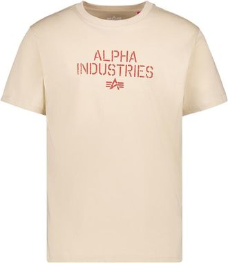 Alpha Industries Herren T-Shirts beige Baumwolle