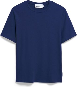 Armedangels Damen T-Shirt aus Leinen-Mix LUALAA Linen Blend T-Shirt Regular Fit Blue Noon
