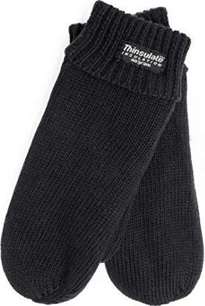 Eem Fashion EEM mitaines de gants dhiver pour femmes, 100% laine douce, doublure thermique Thinsulate, noir L