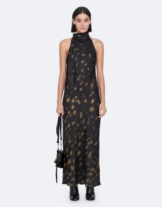 AllSaints Beril robe nuisette &agrave; imprim&eacute; animal noir
