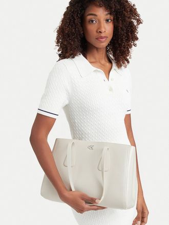 Calvin Klein Handtasche Calvin Klein Ck Medium Work Tote LV04F3442G Wei&szlig;