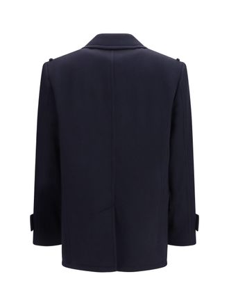 Burberry Wool and Cashmere Coat - Navy