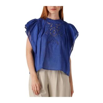 Suncoo Bezauberndes Love T-Shirt f&uuml;r sonnige Tage - - Blouses & Shirts - Damen - Blau - XS