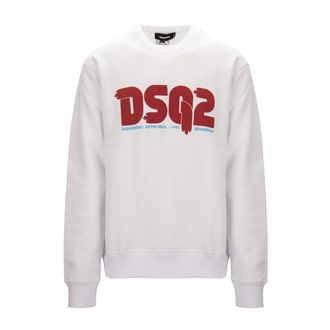 Dsquared2 Homme, Sweatshirts et sweats &agrave; capuche, Blanc, Taille: L SweaT-shirts