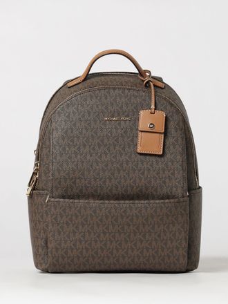 Michael Kors Sac &agrave; dos Sable en coton enduit avec monogramme MK et charm