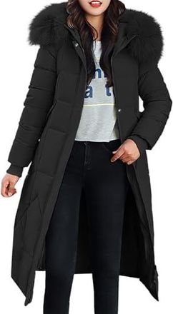 Generic Vestes dhiver pour femmes, douillettes, légères, rembourrées, coupe-vent, avec cordon de serrage - Manteau long en duvet - Tenue dextérieur chaude - G