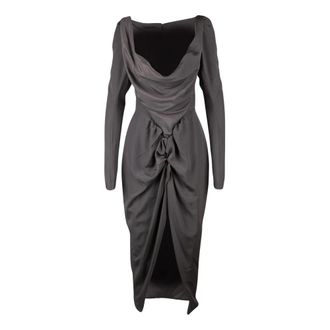 Vivienne Westwood Panther Draped Midi Dress - - Dresses - Damen - Grau - L