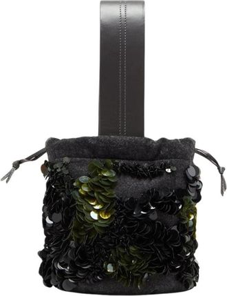 Plan C Pailletten-Bestickte Beuteltasche - - Bags - Damen - Schwarzk - ONE SIZE