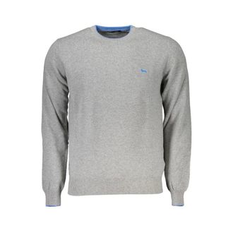 Harmont & Blaine Homme, Pulls, Gris, Taille: XL Pull élégant à col rond avec détails contrastants