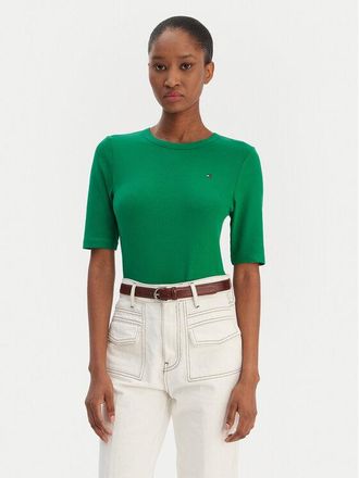 Tommy Hilfiger T-Shirt WW0WW47308 Grün Slim Fit