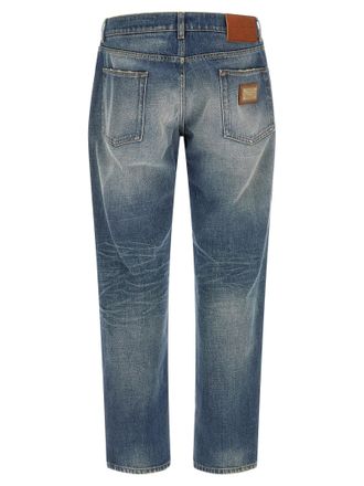 Dolce & Gabbana Distressed Cotton Jeans - Blue