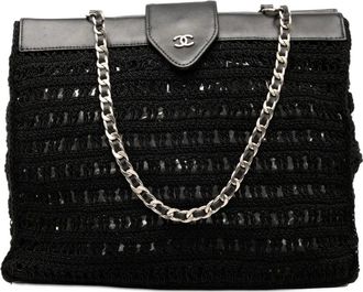 Chanel sac à main en crochet CC (1997-1999) - Noir