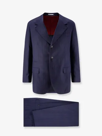 Brunello Cucinelli Virgin wool suit with pinstripe pattern - BRUNELLO CUCINELLI - gender_Man