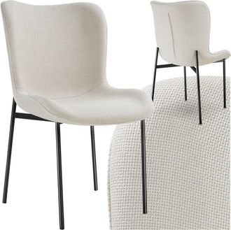 TecTake Tectake - Chaise rembourr&eacute;e avec rev&ecirc;tement en tissu forme ergonomique noir
