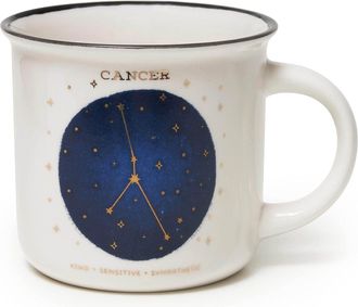Legami Legami - Becher, Count Your Lucky Stars, Cancer Motiv, Porzellantasse New Bone China, Goldlaminiertes Tierkreiszeichen, spülmaschinenfest, Fassungsver