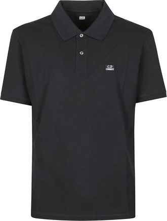 C.P. Company C.p. Company, Homme, Tops, Noir, Taille: M Polo Manches Courtes en Piqu&eacute; Stretch