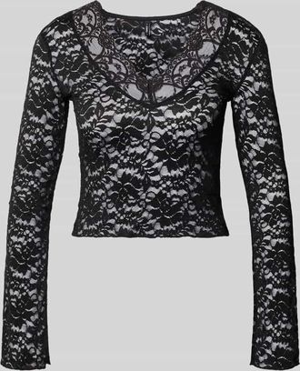 Only Slim Fit Langarmshirt in Spitzen-Mesh-Optik Modell NIKKA