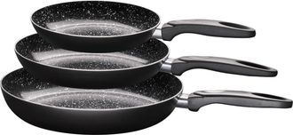 King King Bratpfannenset, Aluminium, schwarz, 28 cm, 3-Einheiten