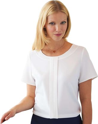 Brook Taverner Felina Bluse f&uuml;r Damen, kurz&auml;rmlig (Wei&szlig;)