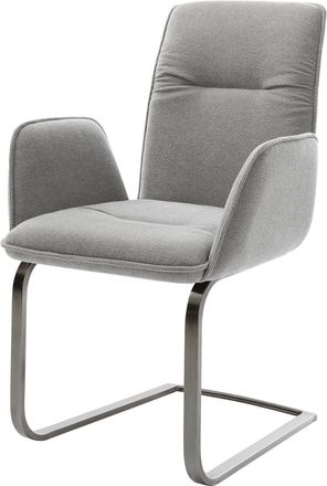 DELIFE Schwingstuhl Vinja-Flex Freischwinger flach Graphit Strukturstoff Soft Grau