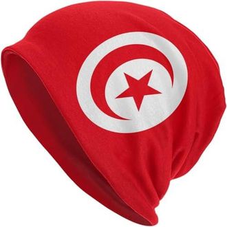 Generic Bonnet Tricoté Drapeau De La Tunisie Élégant Knit Cuffed Beanie Douillet Watch Hat pour La Rue Sports