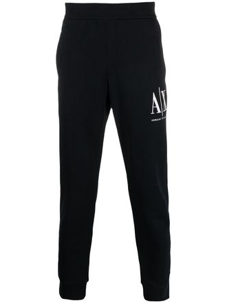 A|X Armani Exchange pantalon de jogging à logo brodé - Bleu