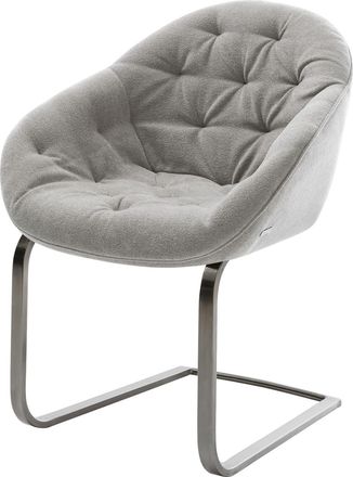 DELIFE Schwingstuhl Gaio-Flex Freischwinger flach Graphit Strukturstoff Soft Grau