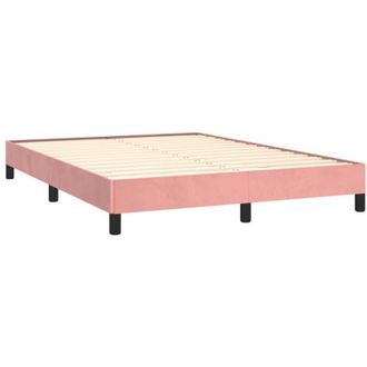 vidaXL Cadre de lit Rose 140x190 cm Velours