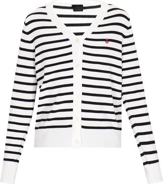 Dreimaster Dreimaster Strickjacke Frauen cremewei&szlig;er schwarzer Streifen