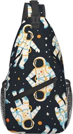 Generic Casual Sacoche Bandouliere Art plan&eacute;taire des astronautes de lespace Sac De Poitrine R&eacute;glable Sac &agrave; Poitrine pour &eacute;cole Randonn&eacute;e Camping