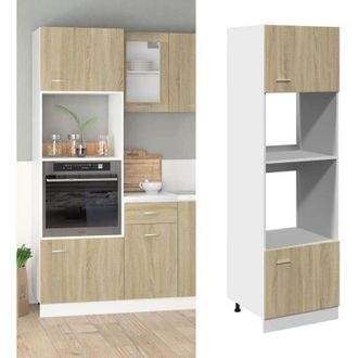 vidaXL Vidaxl - Armoire à micro-ondes Chêne sonoma 60x57x207 cm Aggloméré