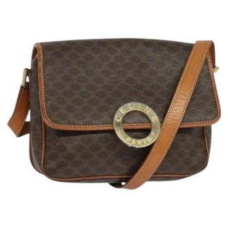 Celine Pre-owned Vintage sac bandouli&egrave;re &agrave; logo cercle macadam - Femme - Pre-owned - Brun - Taille: ONE Size