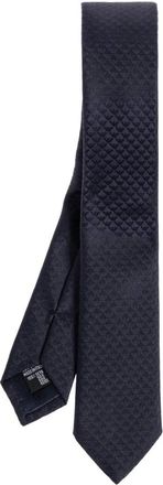 Emporio Armani Homme, Accessoires, Bleu, Taille: ONE Size Cravate en pure soie avec monogramme jacquard