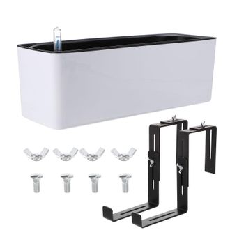 Hemobllo Rechteckiger Selbstbew&auml;ssernder Pflanzkasten aus Kunststoff Automatischer Wasserabsorptions blumentopf f&uuml;r Sukkulenten Wassersparend Langlebig mit Ein