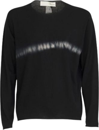 Isabel Benenato Isabel Benenato, Homme, Pulls, Noir, Taille: S Pull en coton tie-dye &agrave; col rond et sans couture