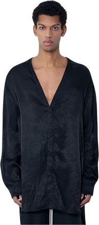 Rick Owens Homme, Tops, Noir, Taille: 2XL T-shirt oversize &agrave; col en V