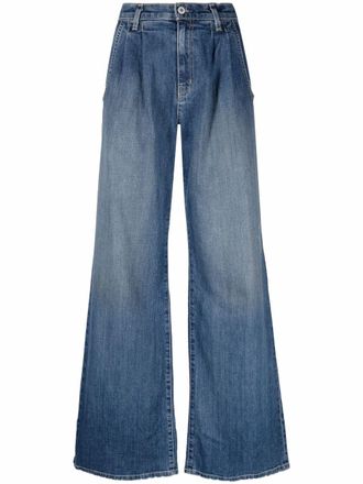 Nili Lotan Weite Jeans mit Bleached-Effekt - Blau