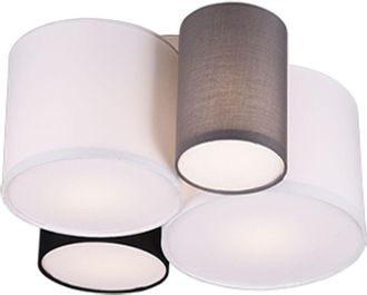 Trio Plafonnier tissu multicolore 4xe27 max 42w gris noir blanc - trio - hotel 12841763 12841763 12841763 12841763 12841763 12841763 12841763 12841763