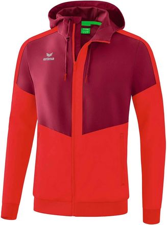 Erima Herren Squad Tracktop Jacke mit Kapuze (1032006), bordeaux/rot, L