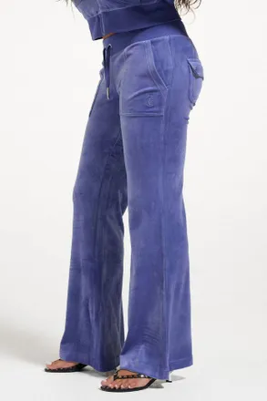 Juicy Couture Sweathose LAYLA LOW RISE POCKETED FLARE. Damen Trainingshose Damen, Sweathose, Velour, Jogginghose mit Glitzer, Sale