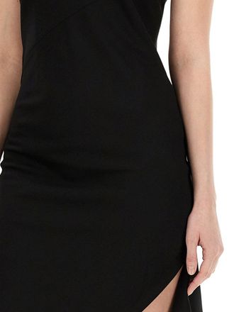 Helmut Lang Scarf Hem Virgin Wool Dress - Black