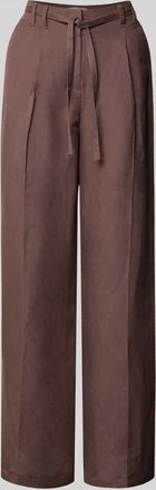 Christian Berg Wide Leg Hose aus Leinen-Mix mit G&uuml;rtel