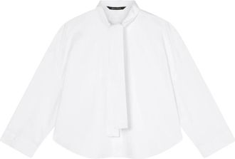 A|X Armani Exchange Femme, Blouses et Chemises, Blanc, Taille: 40 FR Tie-Detail Boxy Shirt