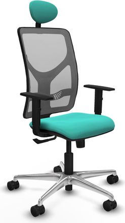 Piqueras y Crespo B&uuml;rostuhl mit verstellbaren Armlehnen, h&ouml;henverstellbare Lendenwirbelst&uuml;tze und festes Kopfteil, ausgestattet mit 3 Positionen und Schneideschaum, Gra