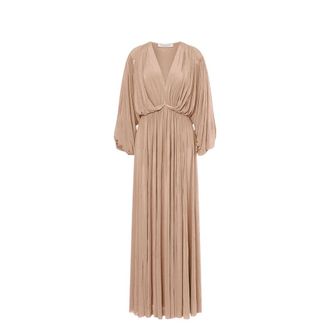 Philosophy di Lorenzo Serafini Langes Maxi-Kleid mit V-Ausschnitt - - Dresses - Damen - Beige - XS