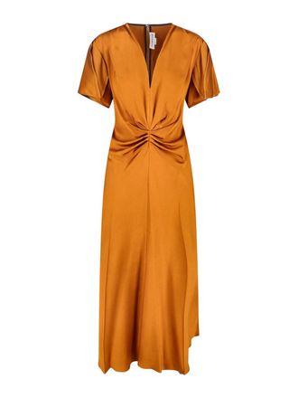 Victoria Beckham Robe Au Genou - Orange