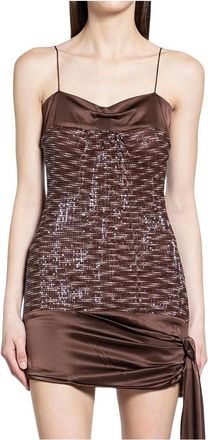 Charlotte Knowles Knwls, Femme, Robes, Brun, Taille: 38 FR Beau Sequin Mini Dress