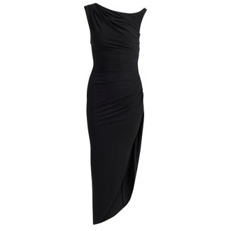 Elisabetta Franchi Femme, Robes, Noir, Taille: 38 FR Robe Midi Une &Eacute;paule