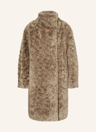 HUGO BOSS Teddyfell-Mantel Citeddy braun